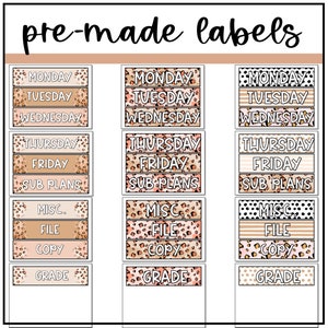 MODERN LEOPARD 10 Drawer Rolling Cart Labels Teacher Cart - Etsy