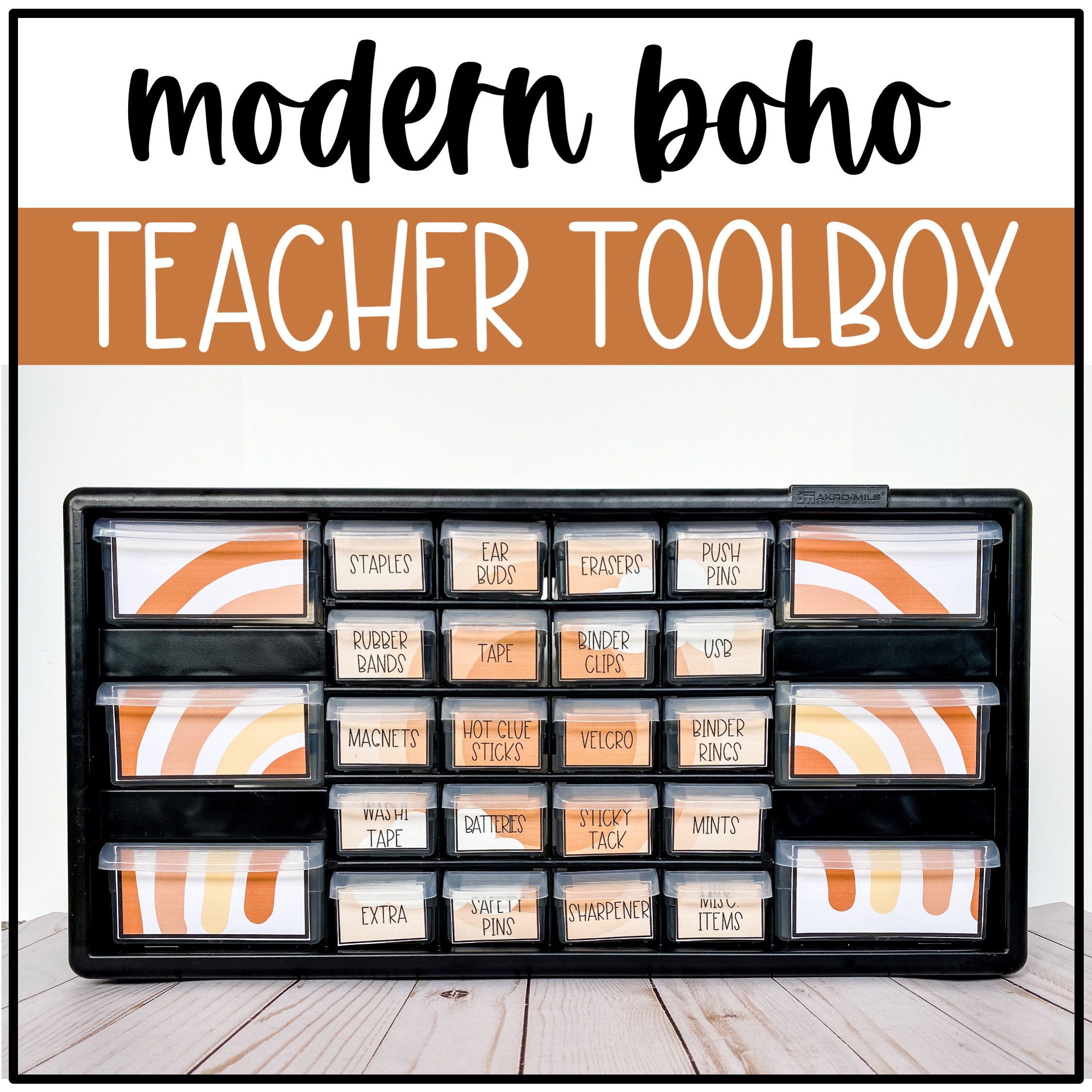 MODERN BOHO Teacher Toolbox Desert Neutrals Classroom Decor - Etsy