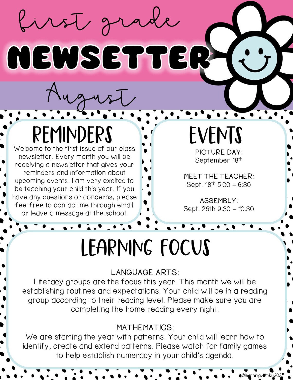 Happy Brights Classroom Newsletter, Template, Bright Classroom Decor - Etsy