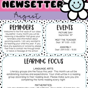 Happy Brights Classroom Newsletter, Template, Bright Classroom Decor - Etsy