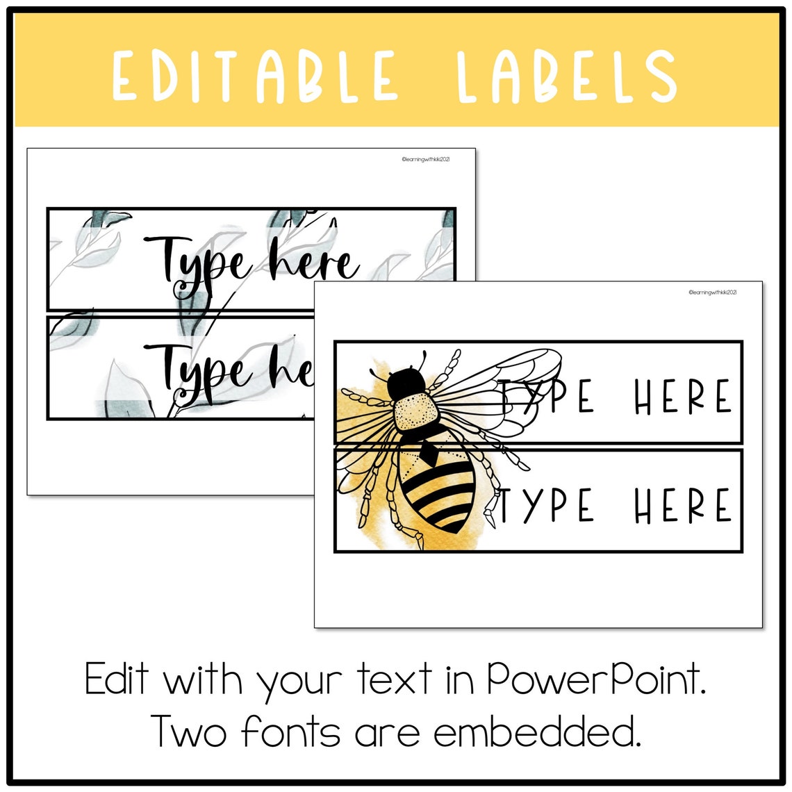 BEE 10 Drawer Rolling Cart Labels Teacher Cart Bee and - Etsy