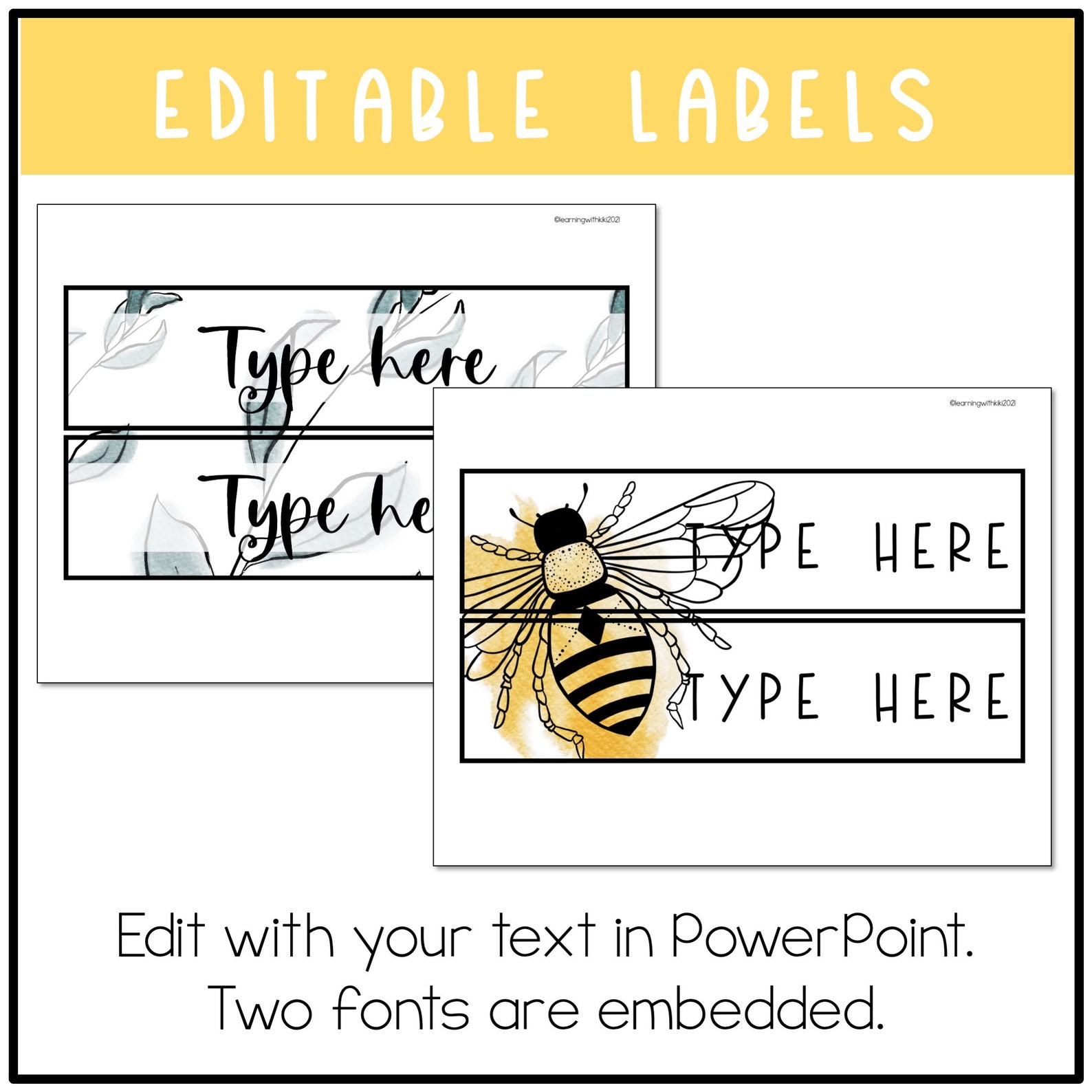 BEE 10 Drawer Rolling Cart Labels Teacher Cart Bee and - Etsy