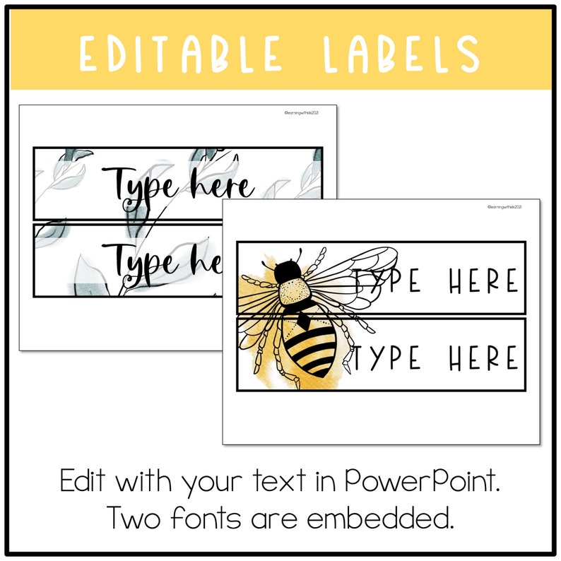 BEE 10 Drawer Rolling Cart Labels Teacher Cart Bee and - Etsy