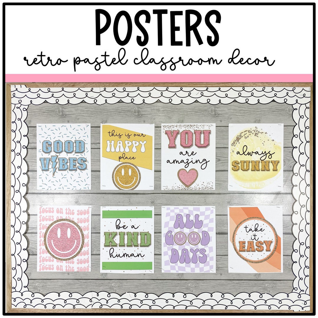 Retro Pastel Classroom Posters | Growth Mindset | Happy - Etsy