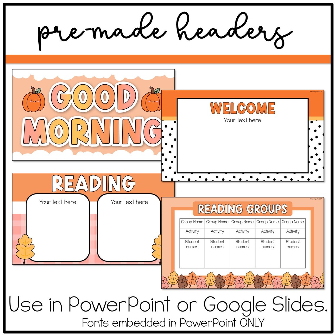 Fall Classroom Slides | Powerpoint and Google Slides | Fall Decor ...