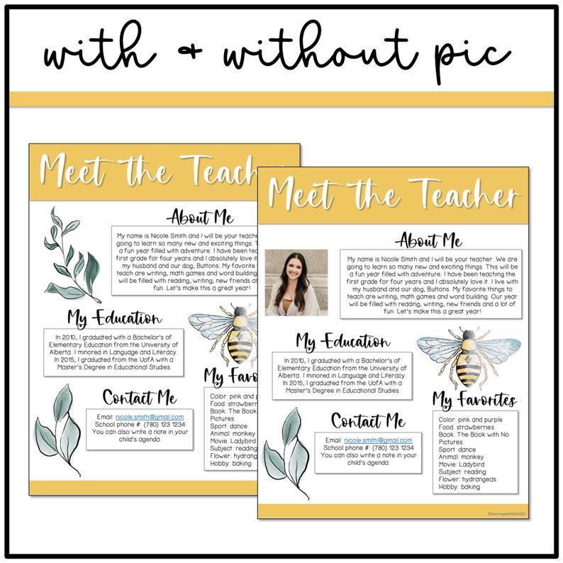 Bee Classroom Decor | Meet the Teacher | Teacher Letter - Etsy