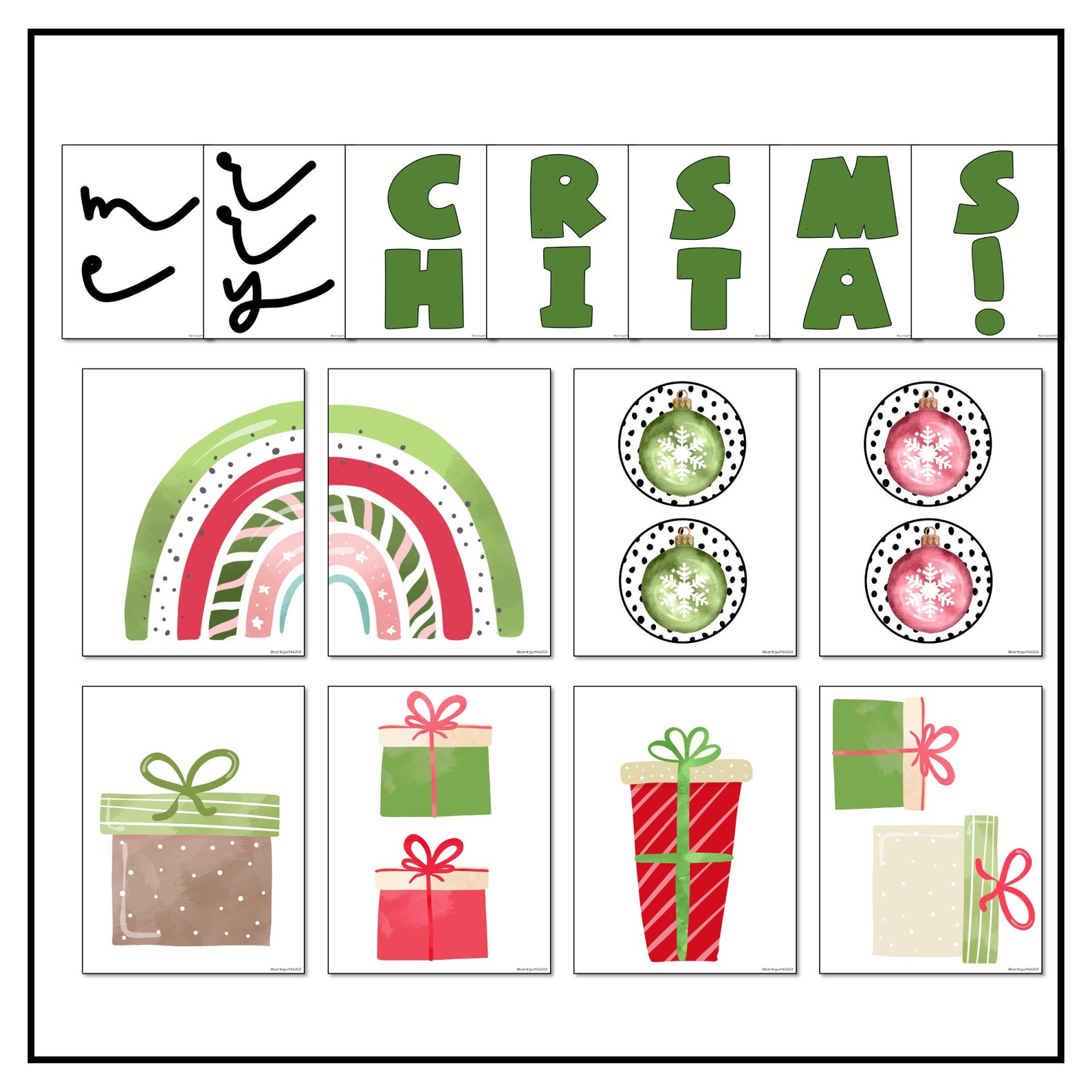 Christmas Bulletin Board Boho Rainbow Ideas - Etsy