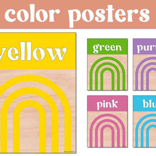 BOHO NEUTRALS Alphabet Posters Boho Rainbow Classroom Decor - Etsy
