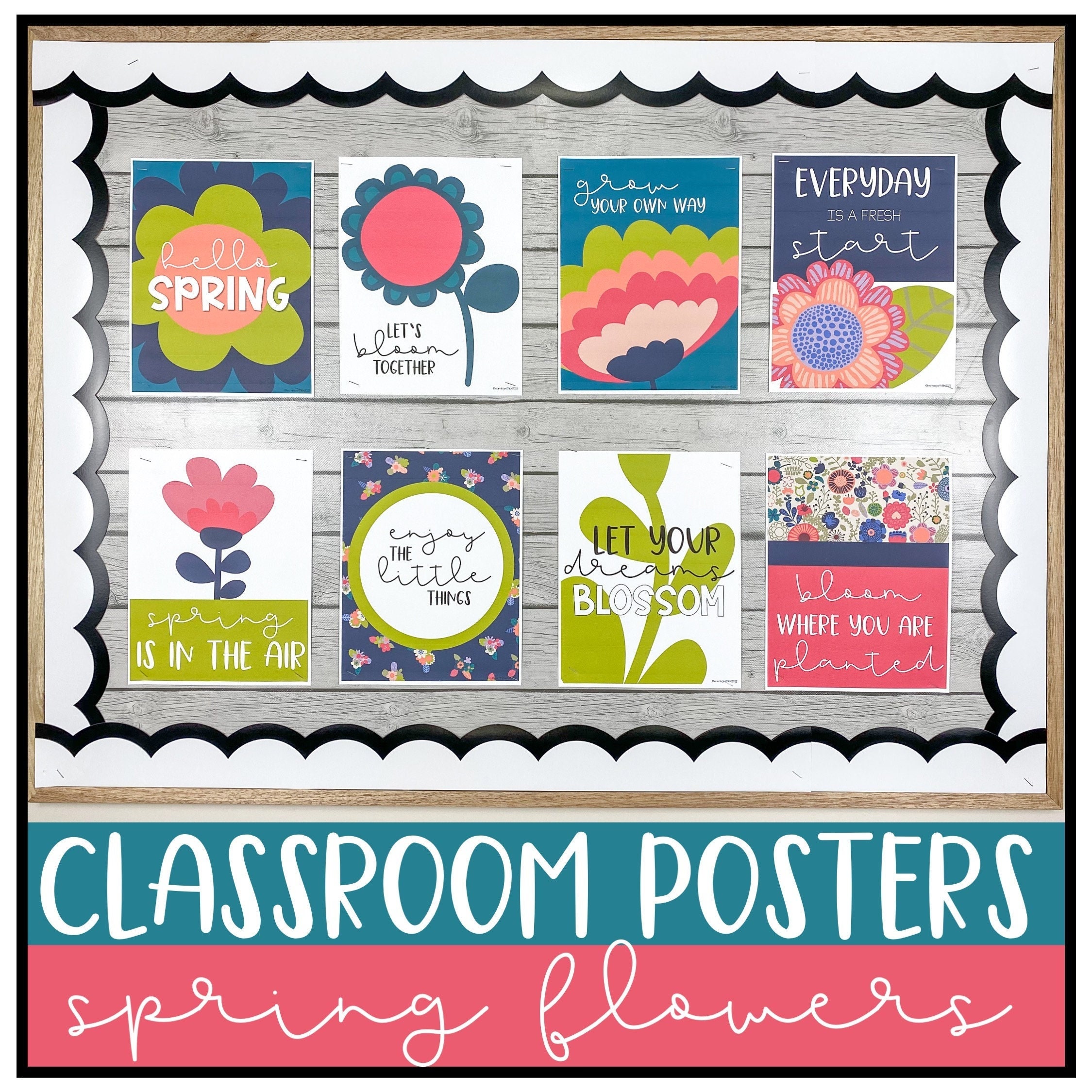 Spring Classroom Posters Classroom Decor Bright Flowers | Etsy Canada