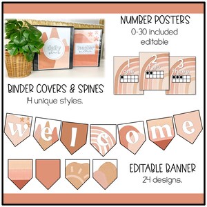 BOHO NEUTRALS Classroom Decor Bundle | Editable | Boho Rainbow - Etsy