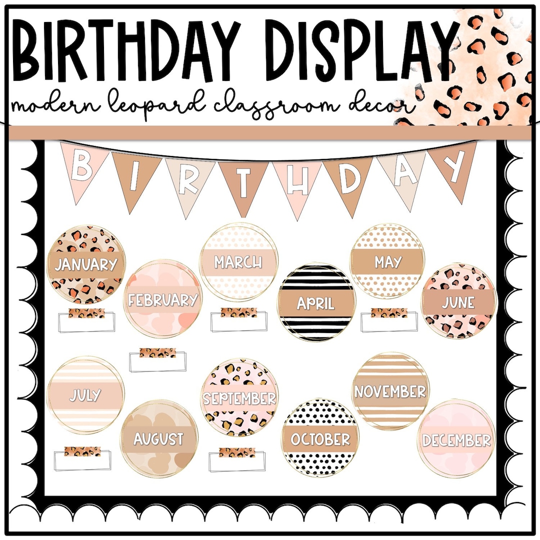Modern Leopard Birthday Display, Cheetah Classroom Decor - Etsy