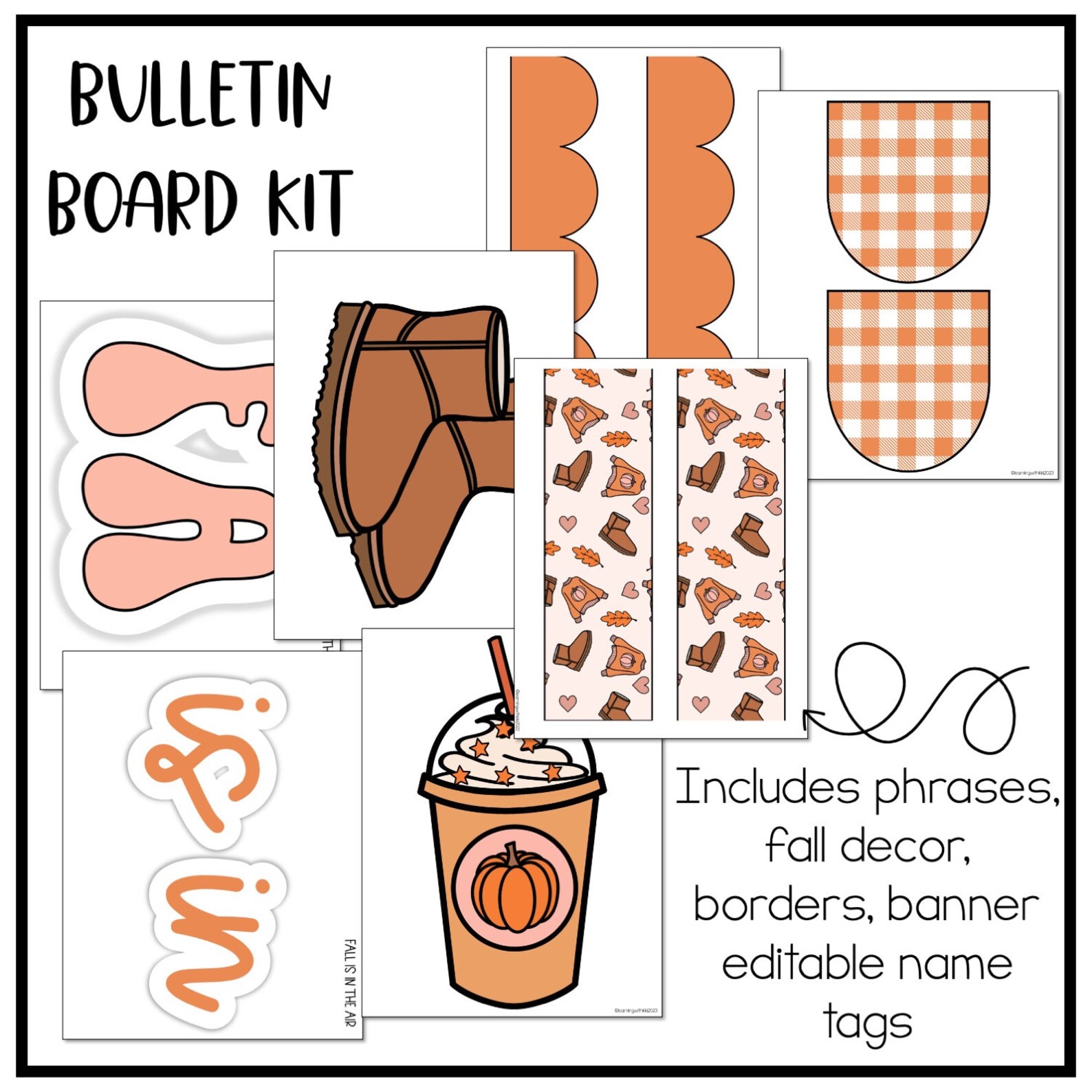 Fall Bulletin Board Kit | Fall Autumn Decor | Bulletin Board Kit ...