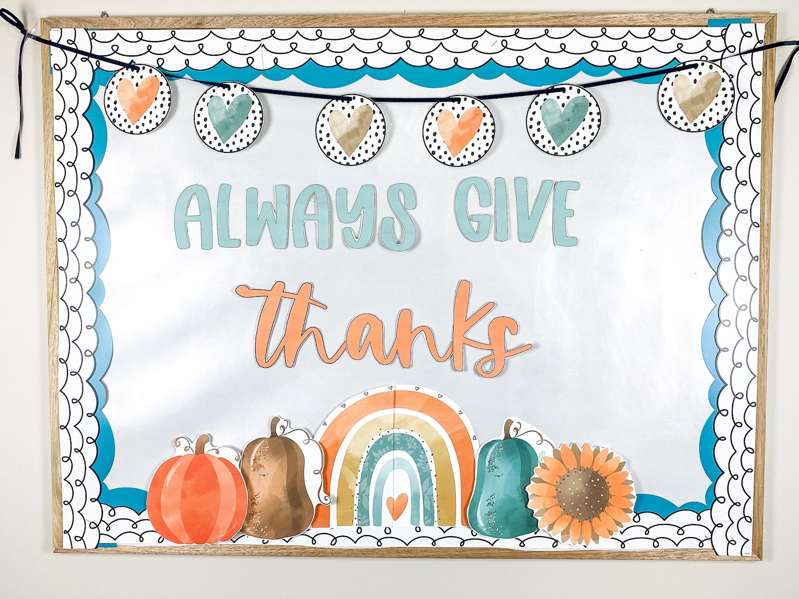 Thanksgiving Bulletin Board Boho Rainbow Classroom Decor | Etsy