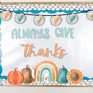 Thanksgiving Bulletin Board | Boho Rainbow | Classroom Decor - Etsy