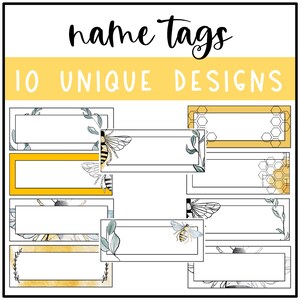 Bee Classroom Decor Name Tags Classroom Labels Editable - Etsy