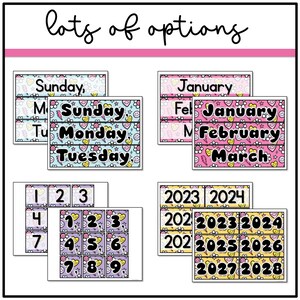 Flip Calendar | Happy Brights Classroom Decor | Editable - Etsy