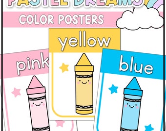 Editable Kinder Brights Color Posters | Cute Crayon-themed Classroom ...