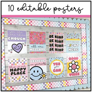 Happy Brights Classroom Posters, Inspirational, Retro Growth Mindset ...