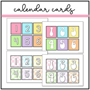 Retro Pastel Calendar | Pocket Chart | Happy Classroom Decor - Etsy