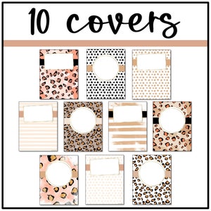 MODERN LEOPARD Binder Covers Editable Cheetah Classroom - Etsy