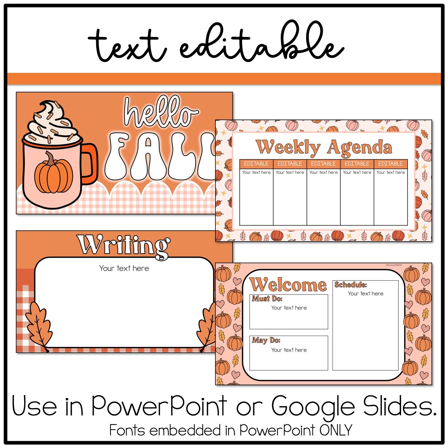 Fall Daily Google Slides and Powerpoint Templates With Timers, Autumn ...
