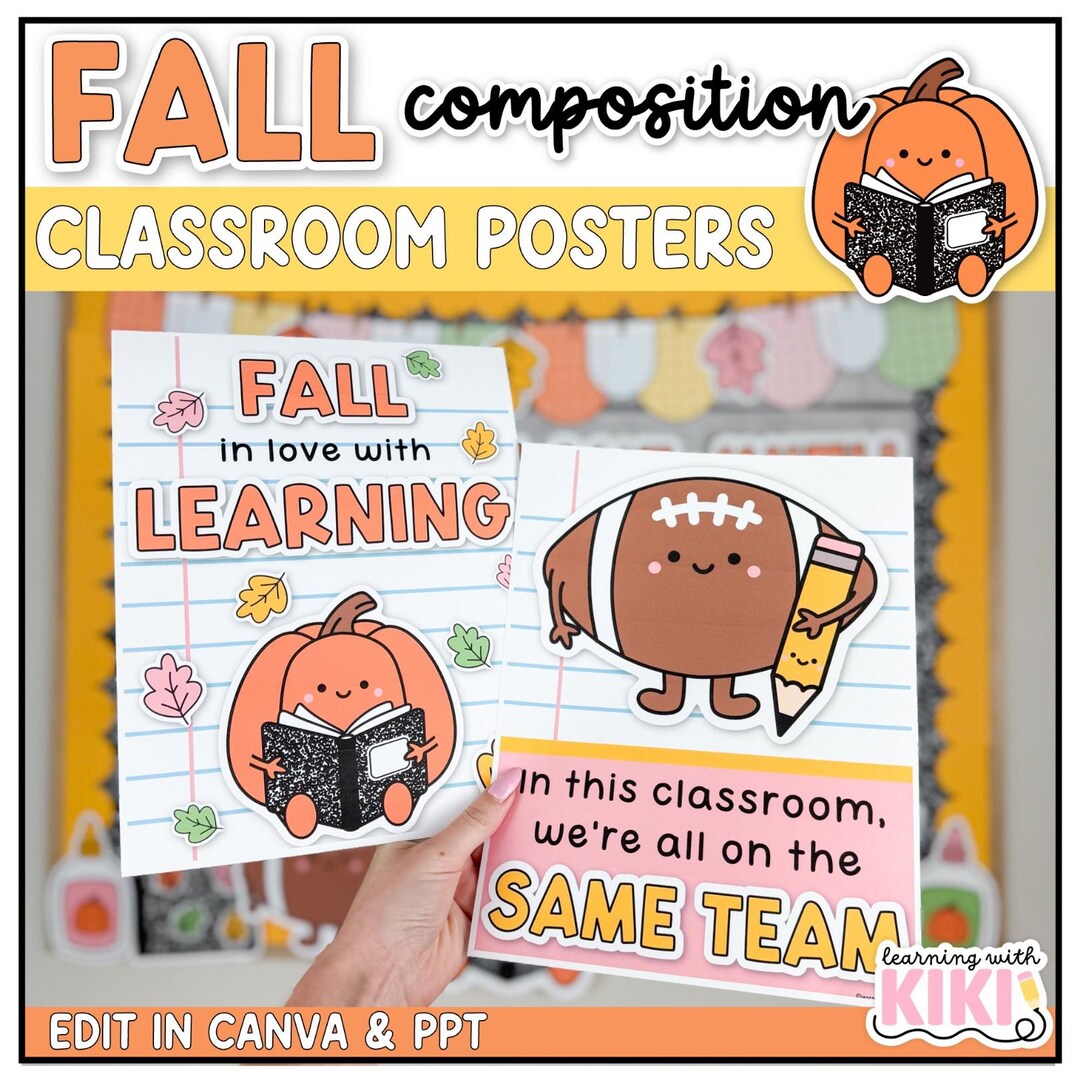 Fall Classroom Posters | Composition Notebook | Autumn Decor | Editable ...