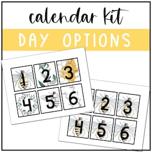 Bee Classroom Decor Calendar Pocket Chart Editable - Etsy