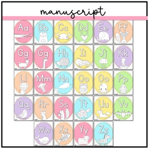 Retro Pastel Alphabet Posters | Classroom Decor - Etsy