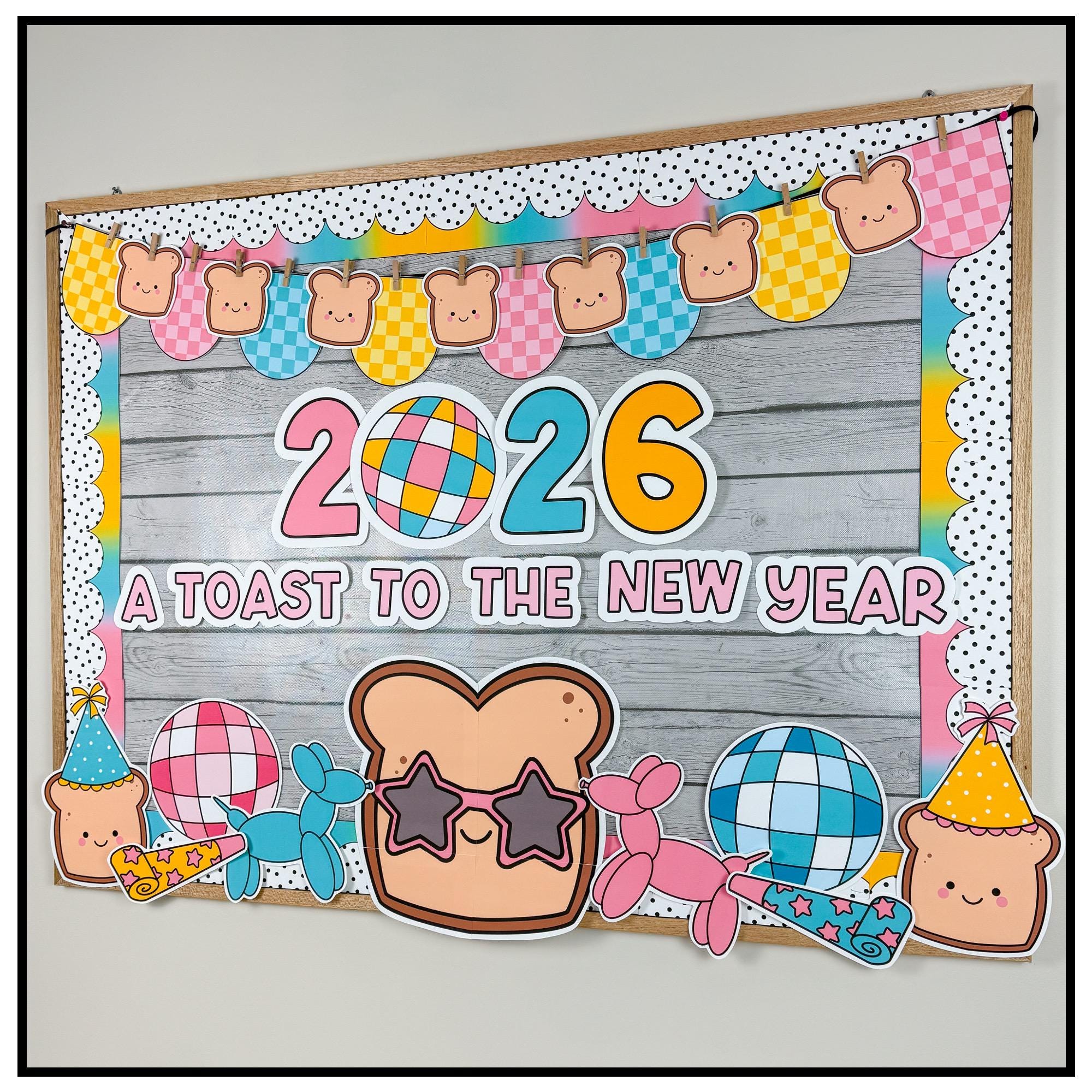 New Year Bulletin Board Kit | Classroom Decor | Toast to the New Year ...