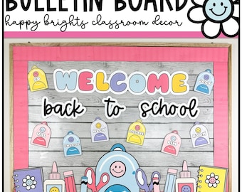 Back to School Bulletin Board Kit, Classroom Decor, Pastel Trendy - Etsy