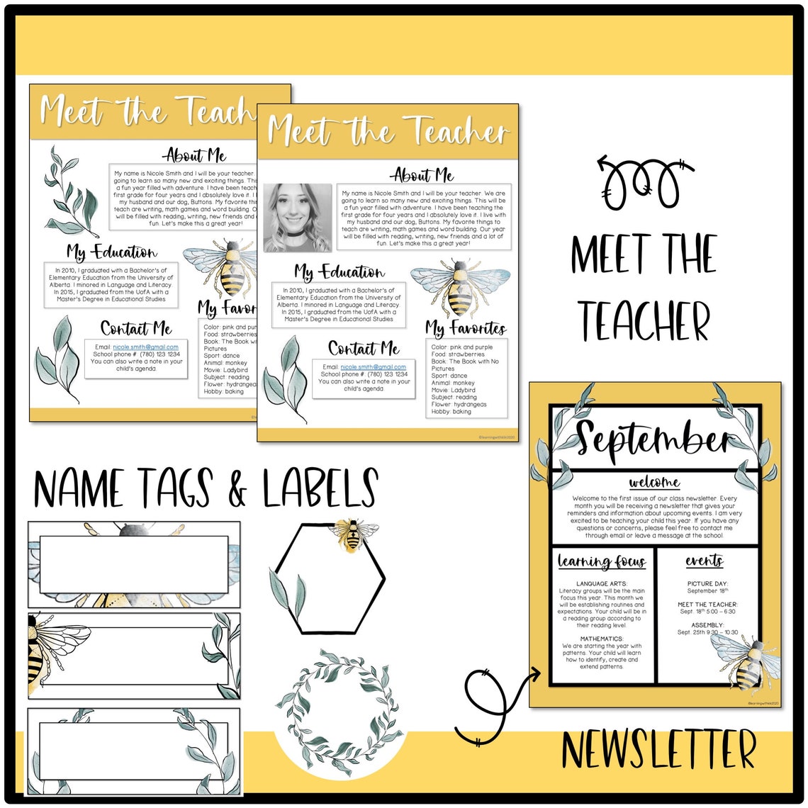 Bee Classroom Decor Bundle Editable - Etsy