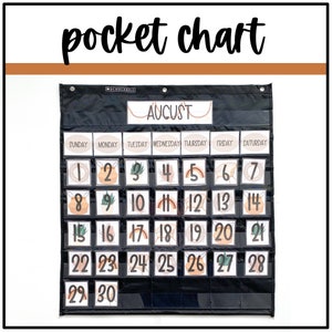 MODERN BOHO Calendar Pocket Chart Desert Neutral Classroom Decor - Etsy