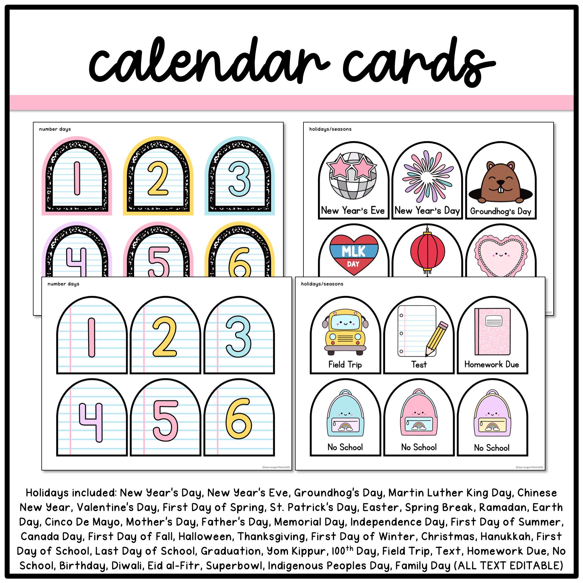 Classroom Calendar Display | Pocket Chart | Composition Notebook ...