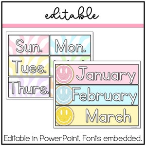 Retro Pastel Flip Calendar | Varsity Patch - Etsy