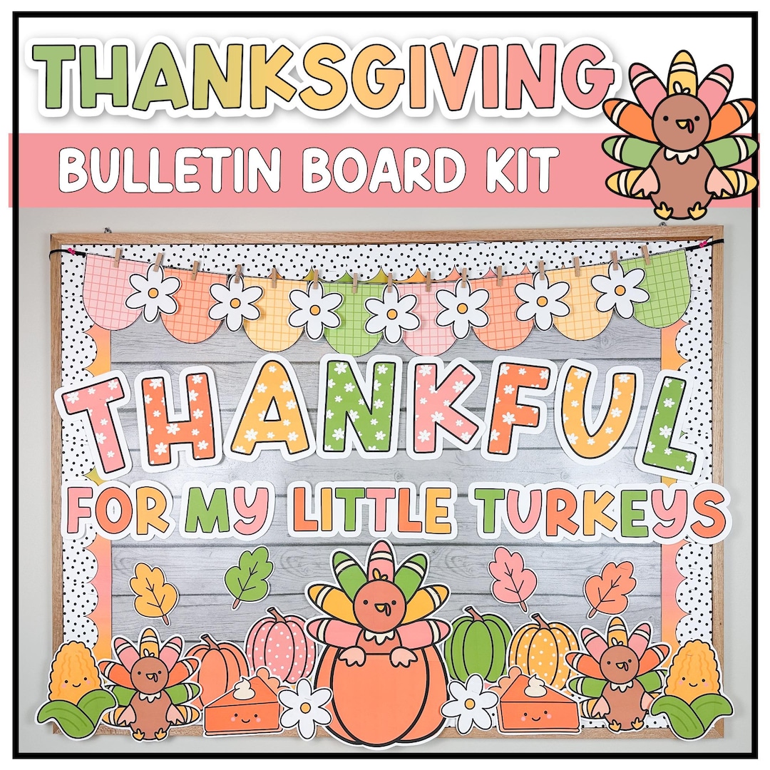 Thanksgiving Bulletin Board Kit, Classroom Decor, November Bulletin ...