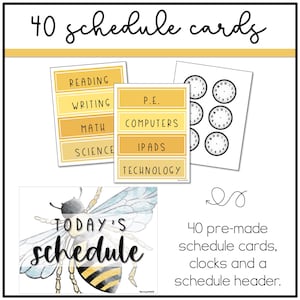Bee Classroom Decor | Schedule - Etsy