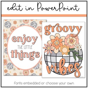 Disco Floral Classroom Posters, Inspirational, Disco Groovy Classroom ...