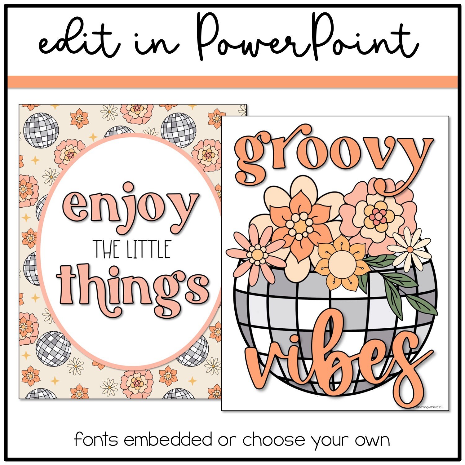 Disco Floral Classroom Posters, Inspirational, Disco Groovy Classroom ...