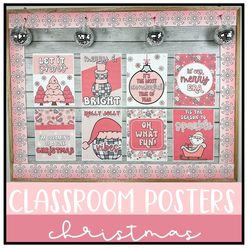 Christmas Classroom Posters, Classroom Decor, Pink Christmas, Pinkmas ...