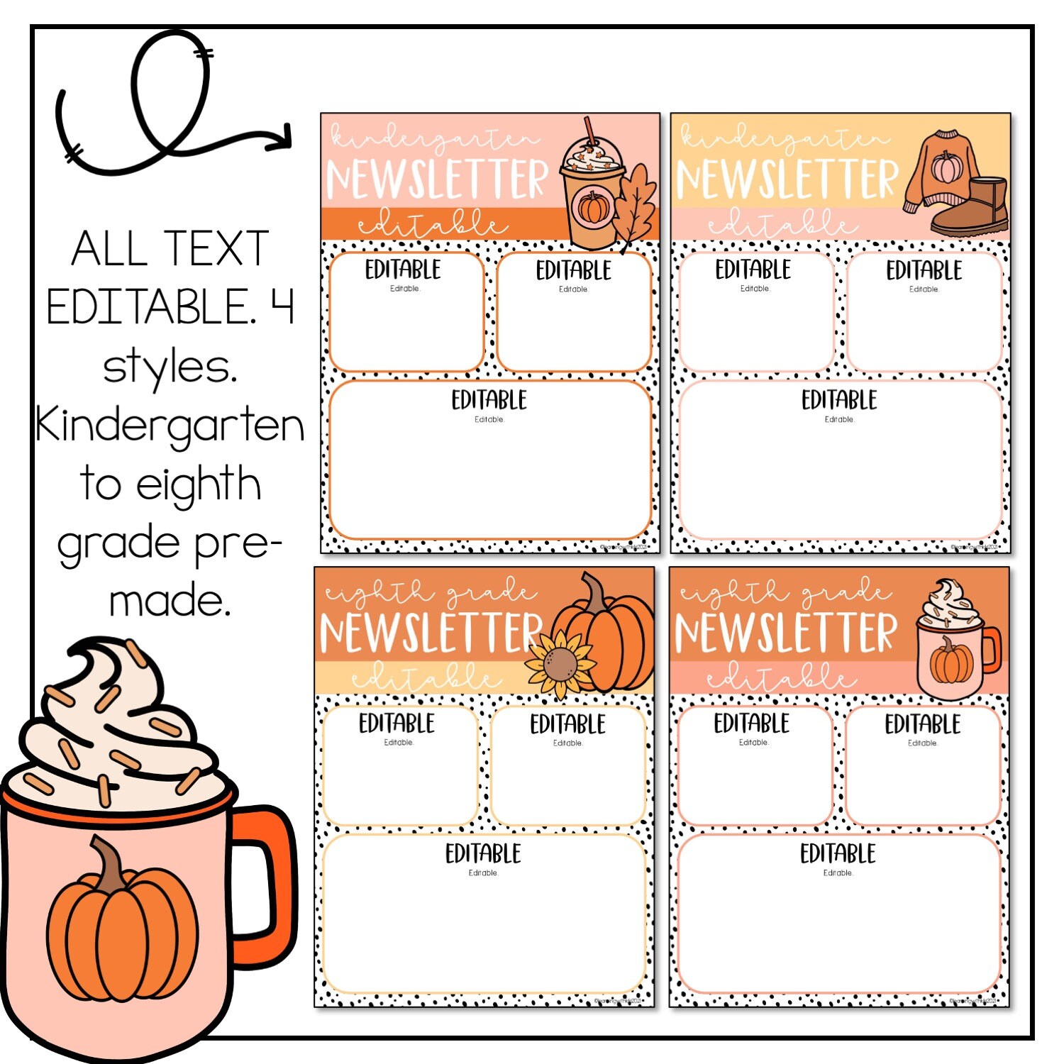 Fall Newsletter Template - Etsy