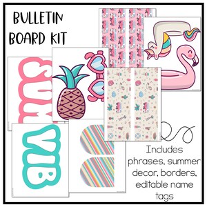 Summer Bulletin Board Kit | Classroom Decor | Retro - Etsy