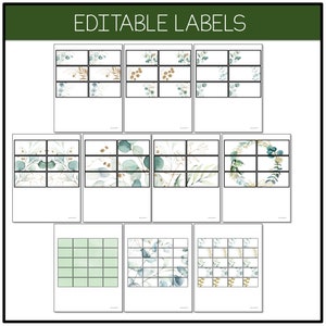 Eucalyptus and Gold Teacher Toolbox Labels | Botanical Classroom Decor ...