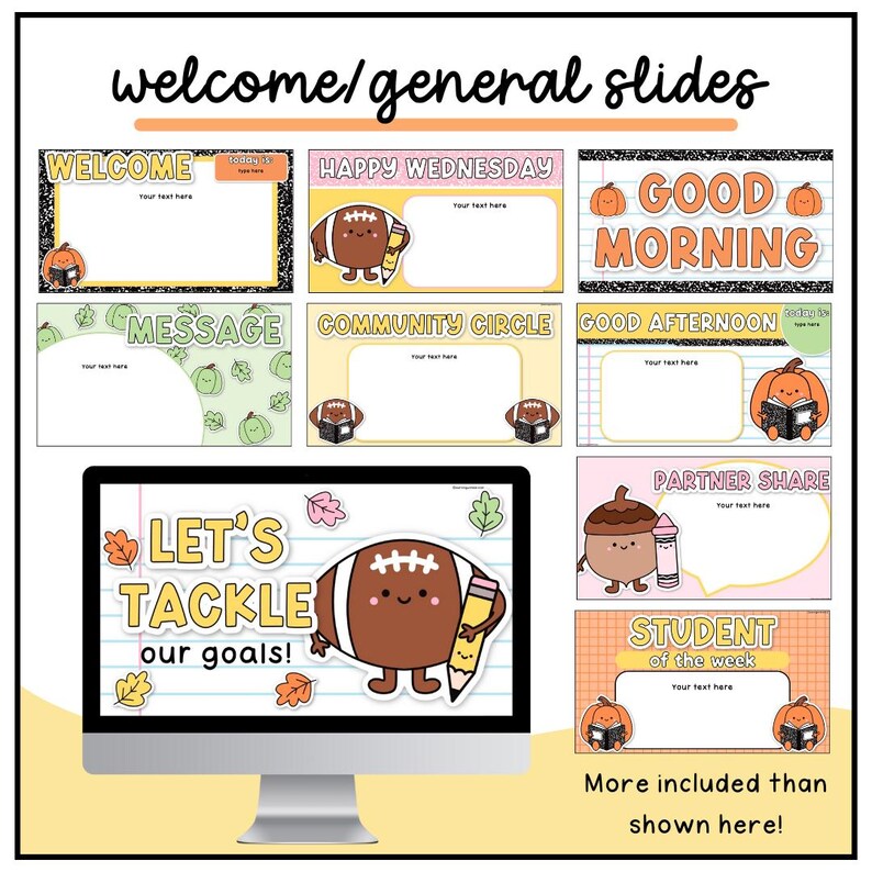 Fall Slides With Timers | Composition Notebook Decor | Powerpoint Canva ...