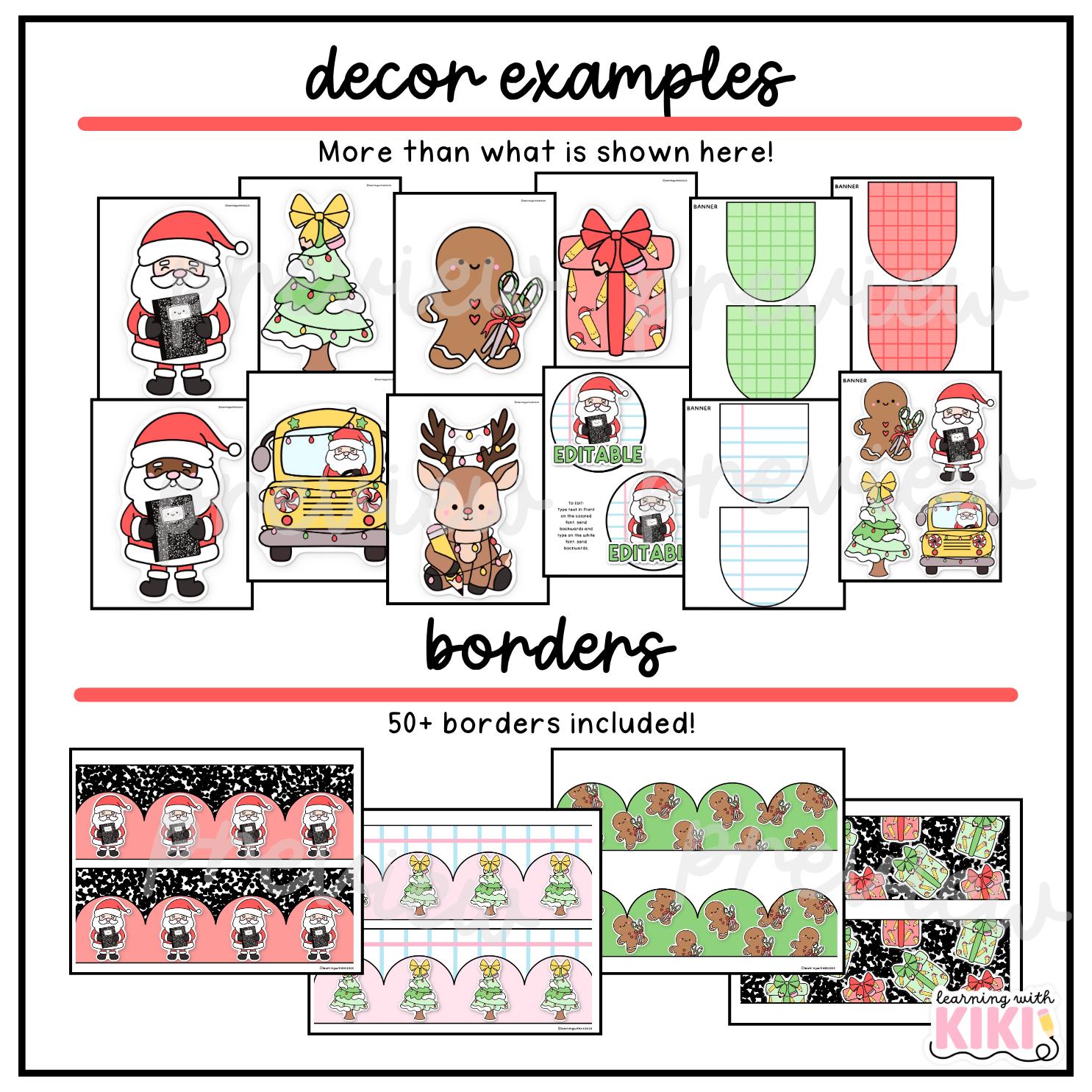 Christmas Bulletin Board Kit | Composition Notebook Classroom Decor ...