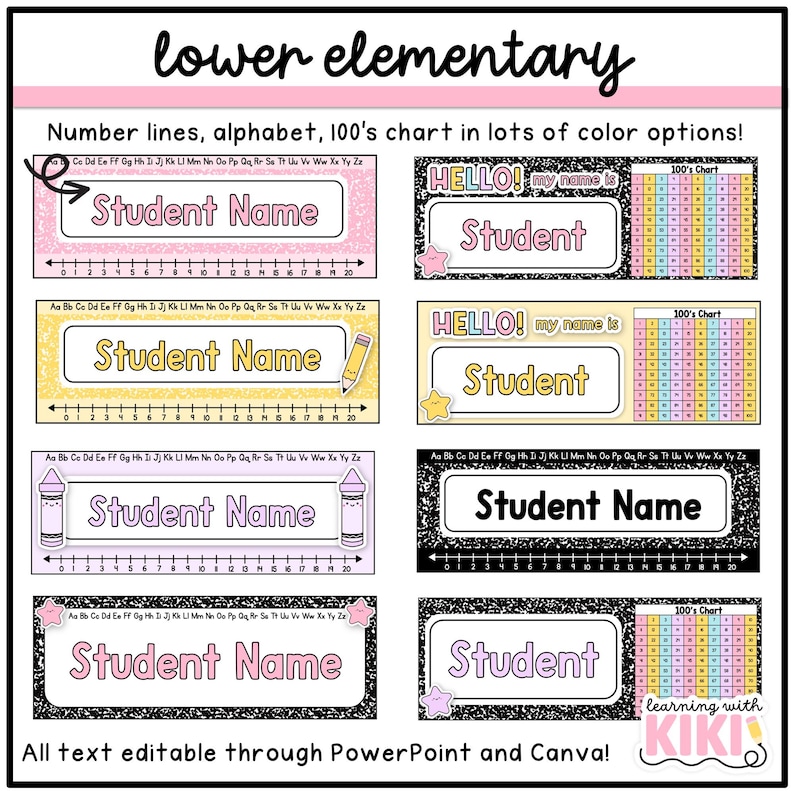 Composition Notebook Student Name Tags | Desk Plates | Editable ...