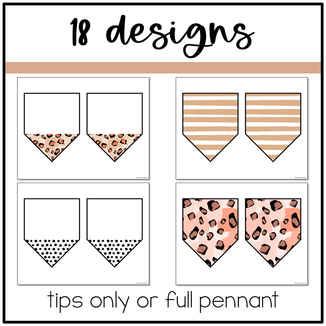 MODERN LEOPARD Banner Bunting Bulletin Board Cheetah - Etsy