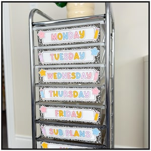 Rolling Cart Labels | 10 12 Drawer Cart Labels | Composition Notebook ...