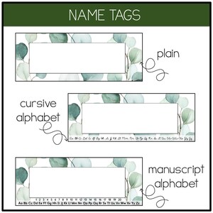 Eucalyptus and Gold Name Tags | Classroom Labels | Editable - Etsy
