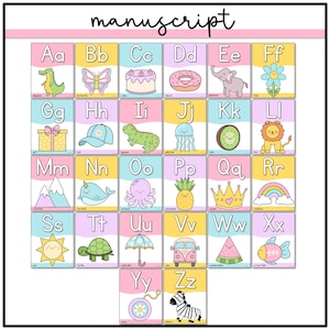 Pastel Dreams Alphabet Posters | Calm Classroom Decor - Etsy