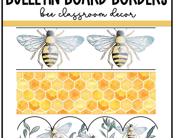 Bumble Bee Collection | Bulletin Board Borders Digital Download - Etsy ...